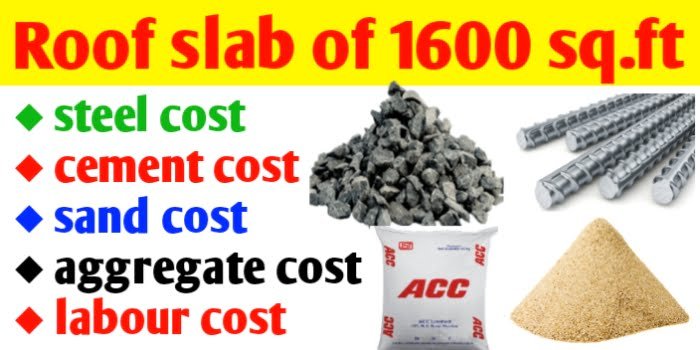 Quantity of cement sand and aggregates for 1600 sq.ft slab - Civil Sir