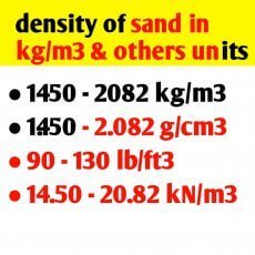 Density of Cement Sand and Aggregate in Kg/m3 | list of material ...