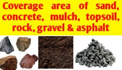 Coverage area of sand, concrete, mulch, topsoil, rock, gravel & asphalt ...